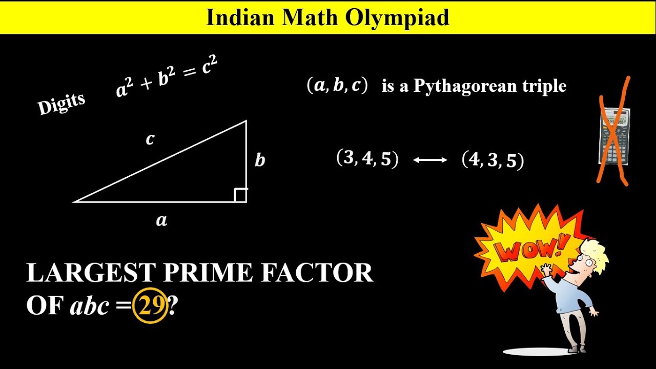 Indian Math Olympiad | Pythagorean Triple-Digit Numbers: Finding the ...