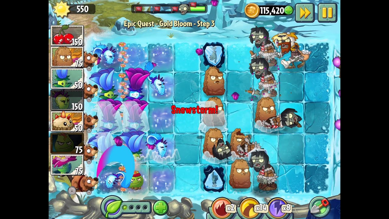 Plants Vs Zombies 2 - Epic Quest - Gold Bloom - Step 3 - YouTube