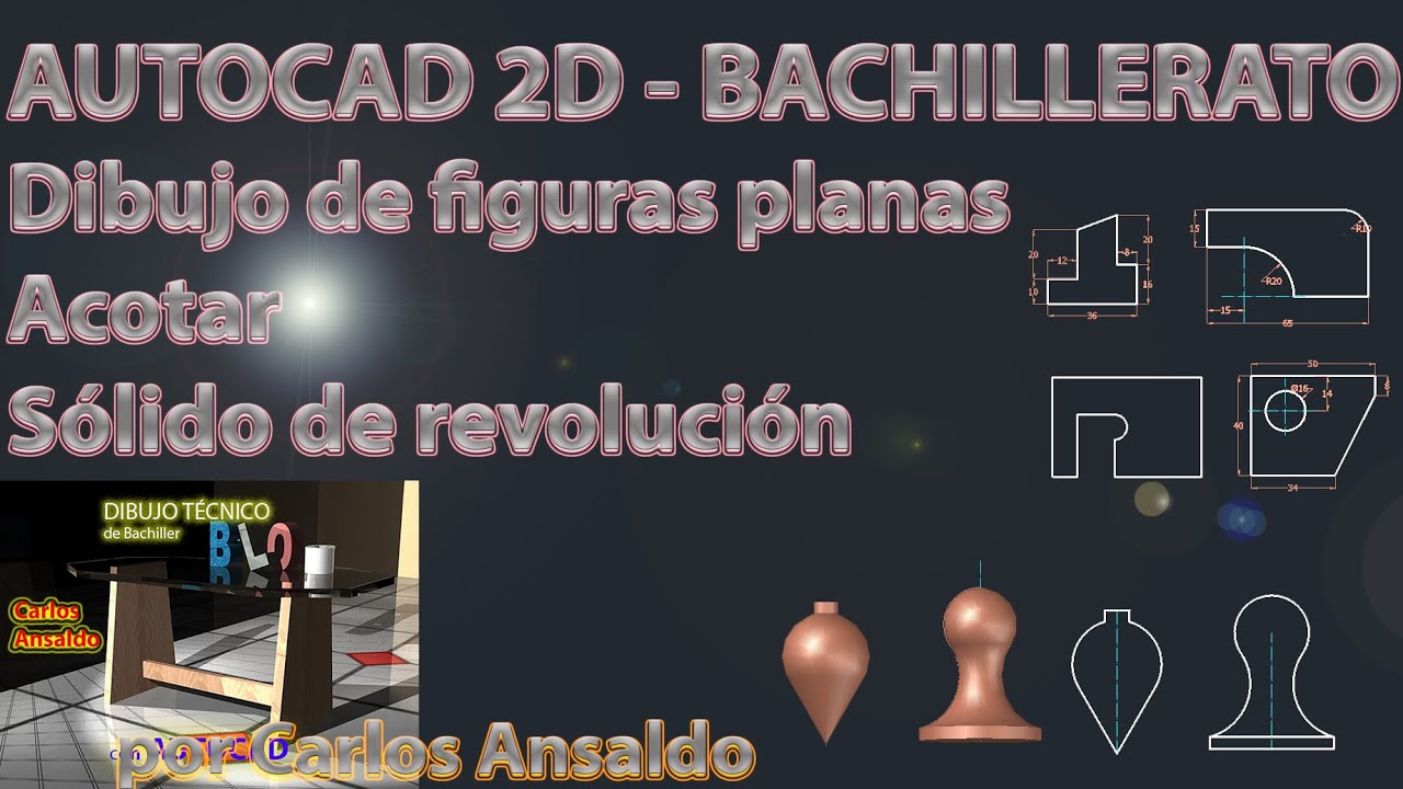 8 AUTOCAD 2D - Ejercicio: Dibujo de varias figuras - Acotación y Pieza ...
