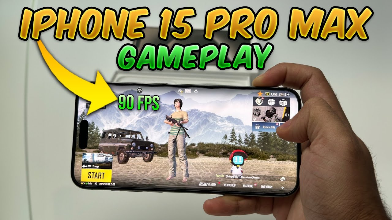 Real Time 90 FPS Meter iPhone 15 Pro Max Gameplay BGMI/PUBG Mobile ...
