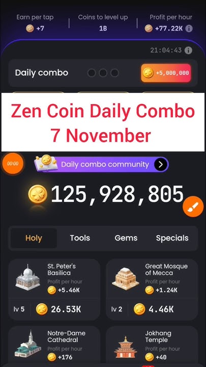 Zen coin daily combo today | daily combo zen coin | daily combo zen coin today - YouTube