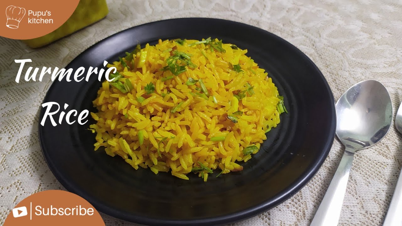 Turmeric rice | How to make easy and tasty garlic yellow rice quickly | Pupu's kitchen - YouTube