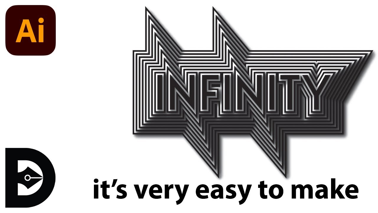 how to make infinity design in illustraror it's very easy design - YouTube