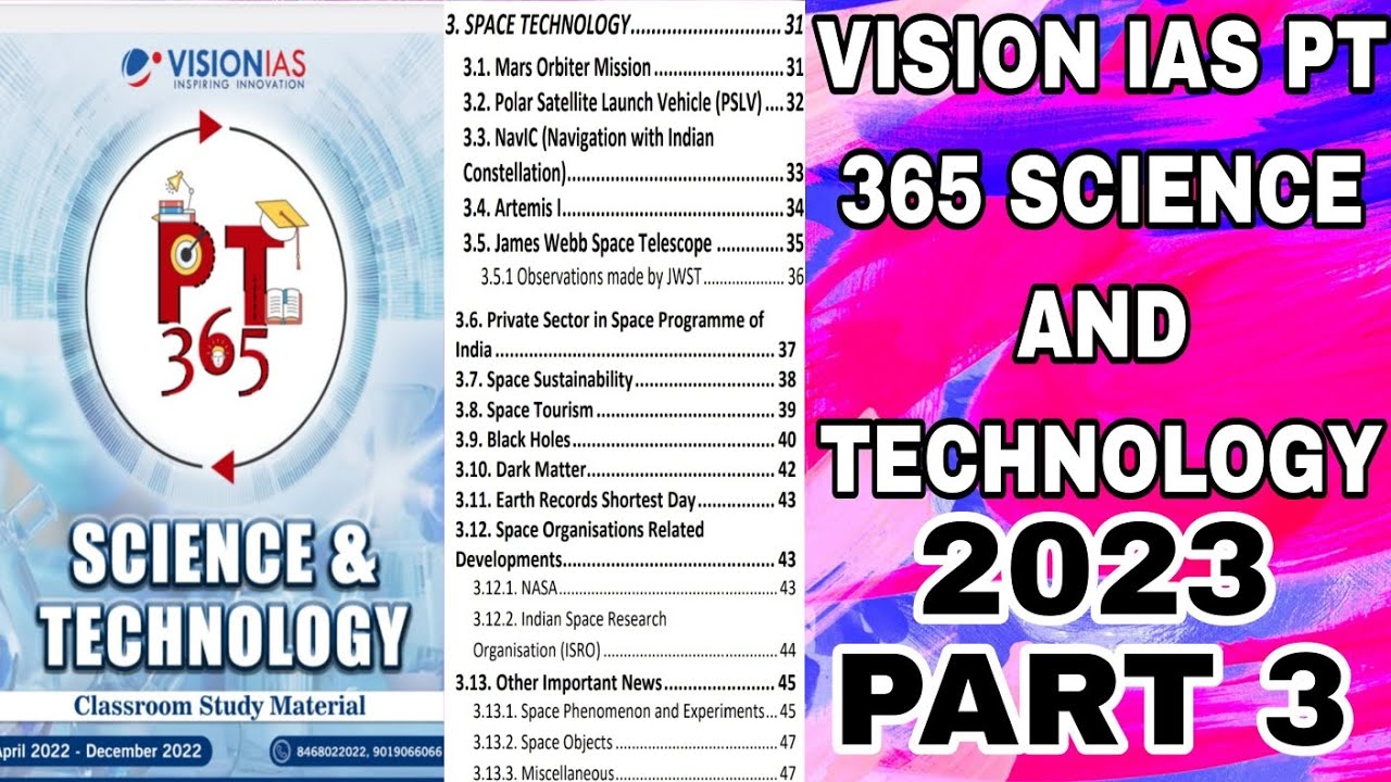 VISION IAS PT 365 SCIENCE AND TECHNOLOGY FOR UPSC PRELIMS||PART 3 ...