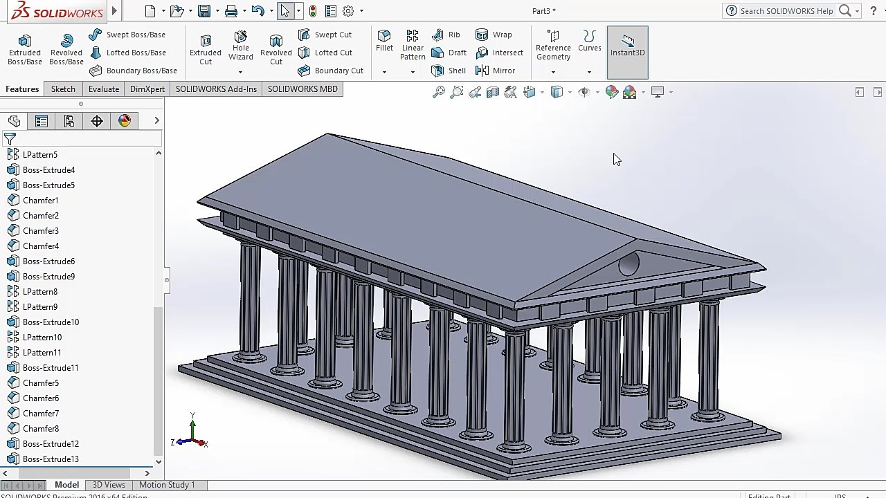 How to Make Parthenon in Solidworks - YouTube