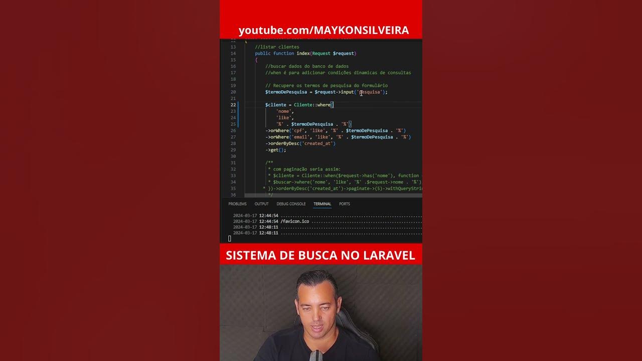 SISTEMA DE BUSCA NO LARAVEL E PHP #php #laravel #nodejs #javascript #flutter #codeigniter #html ...