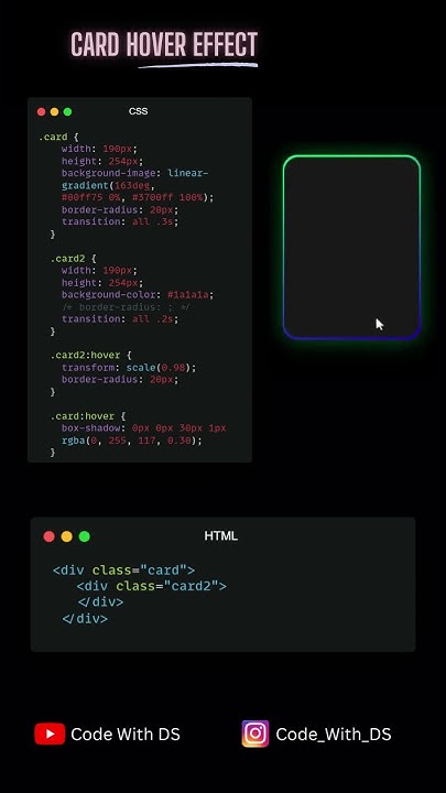 || CSS Card Hover || HTML || CSS || #coding #css #shorts #1 - YouTube