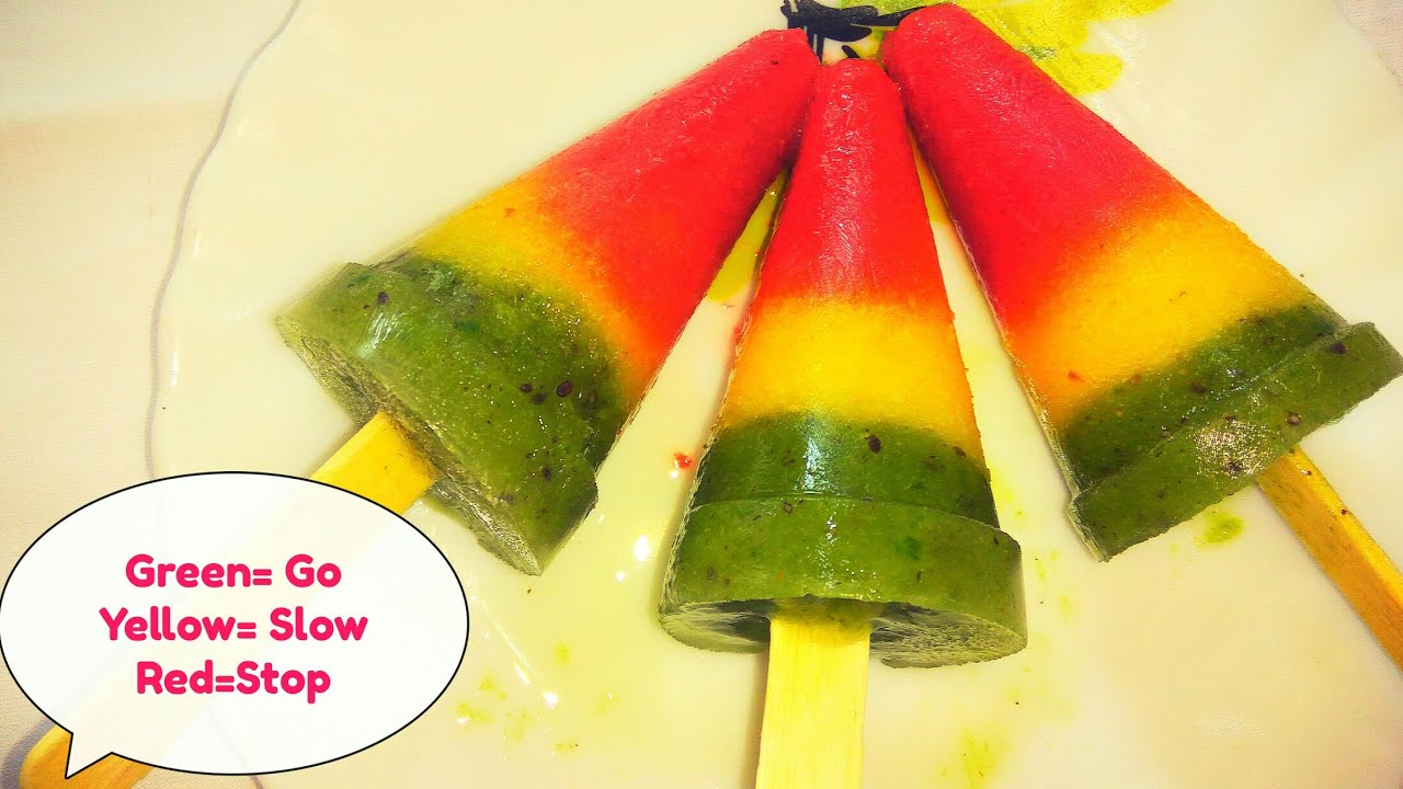 Traffic light popsicle, teach kids about traffic rules through icecream ...