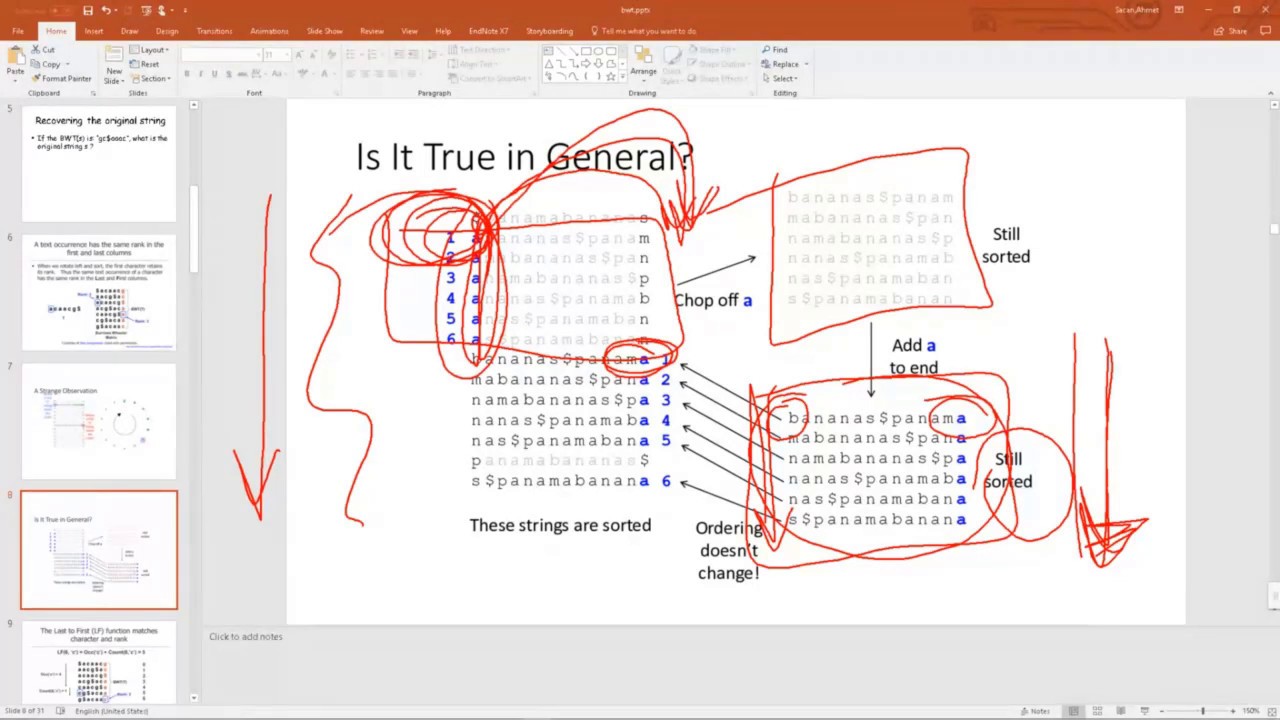 Burrows-Wheeler Transform - BWT .172 - YouTube