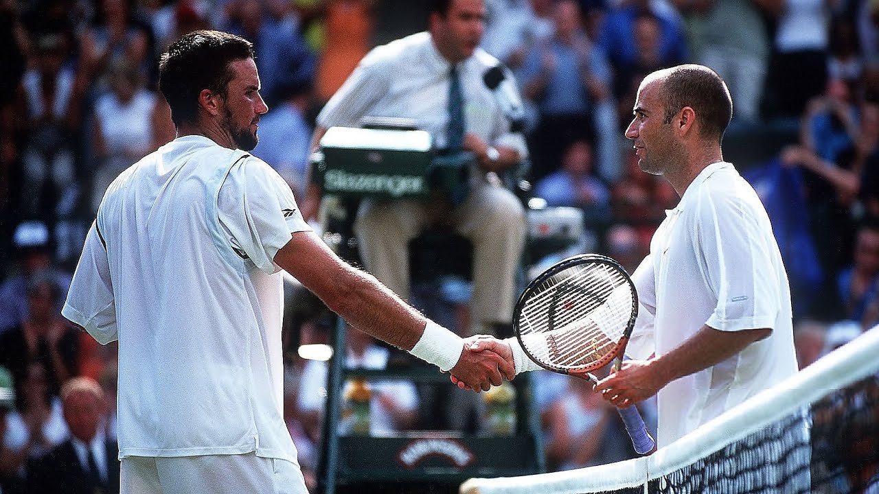 Andre Agassi vs Patrick Rafter 2001 Wimbledon SF Highlights - YouTube