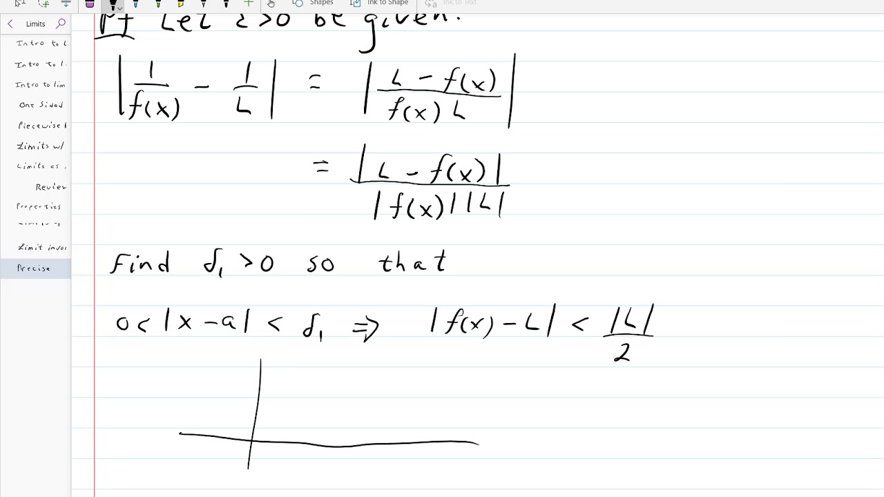 Limit proof for a fraction - YouTube