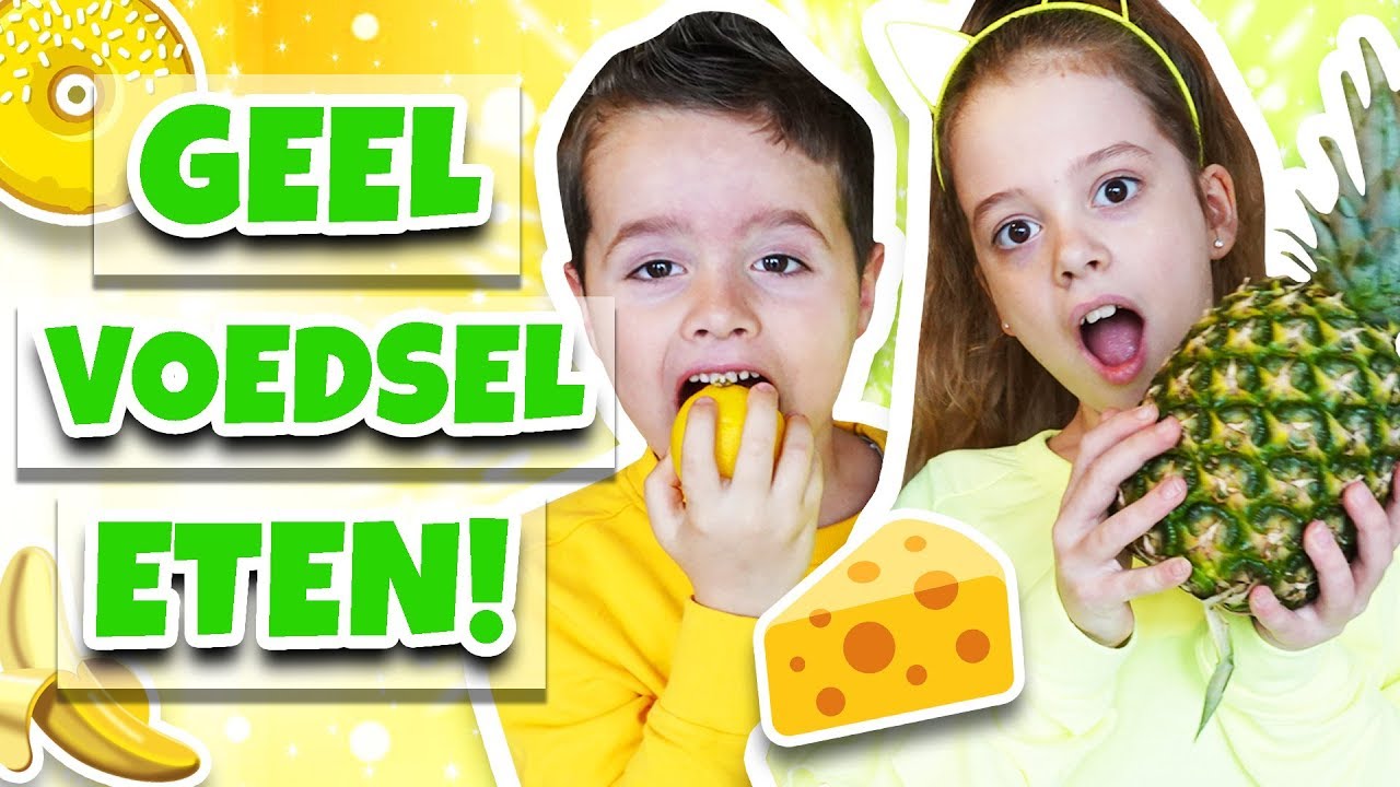 24 UUR ALLEEN MAAR GEEL VOEDSEL ETEN - Broer en Zus TV VLOG #294 - YouTube
