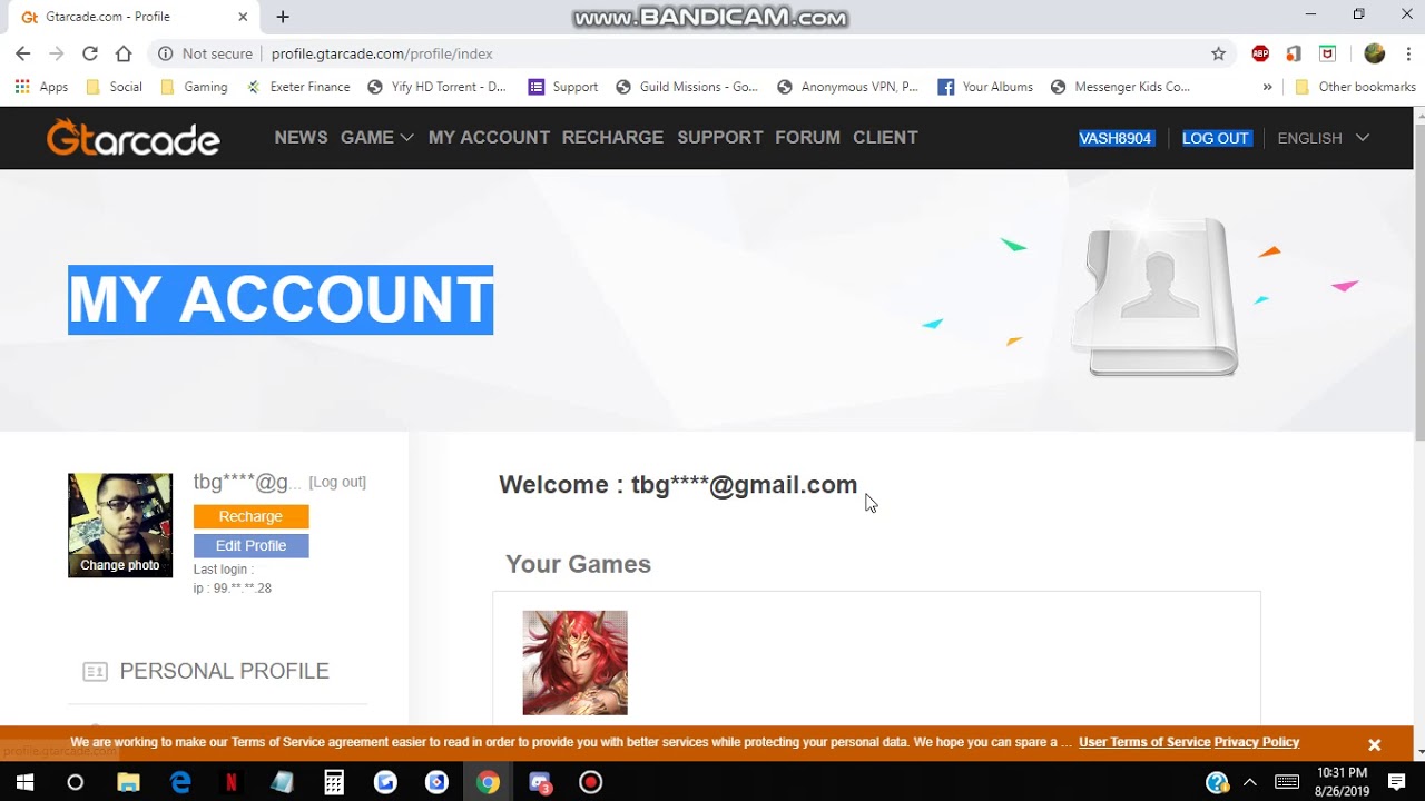 Browser log in with my GTArcade account - YouTube