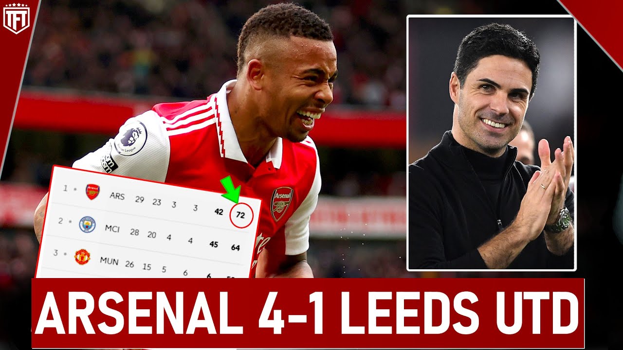 Arsenal WORLD CLASS! 8 Point CLEAR! Arsenal 4-1 Leeds United Highlights ...