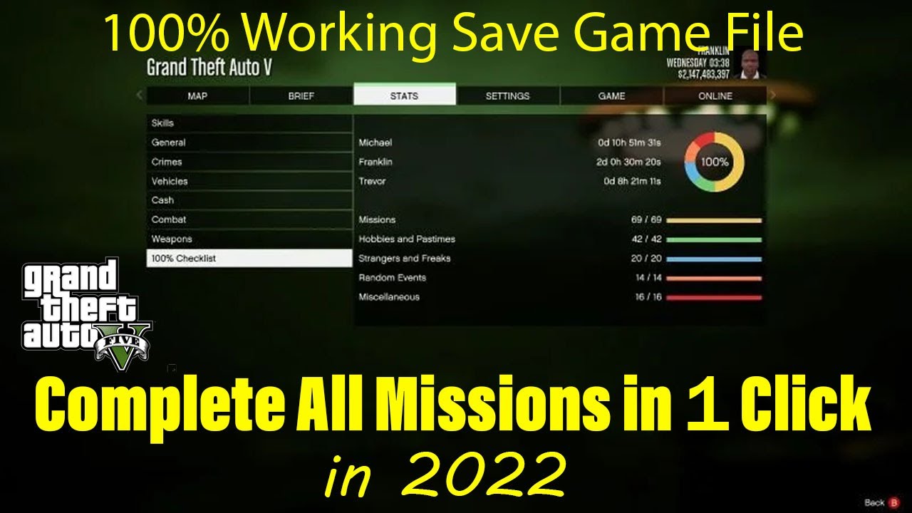 GTA 5 How To Complete All Missions in GTA V Without Playing Game ...