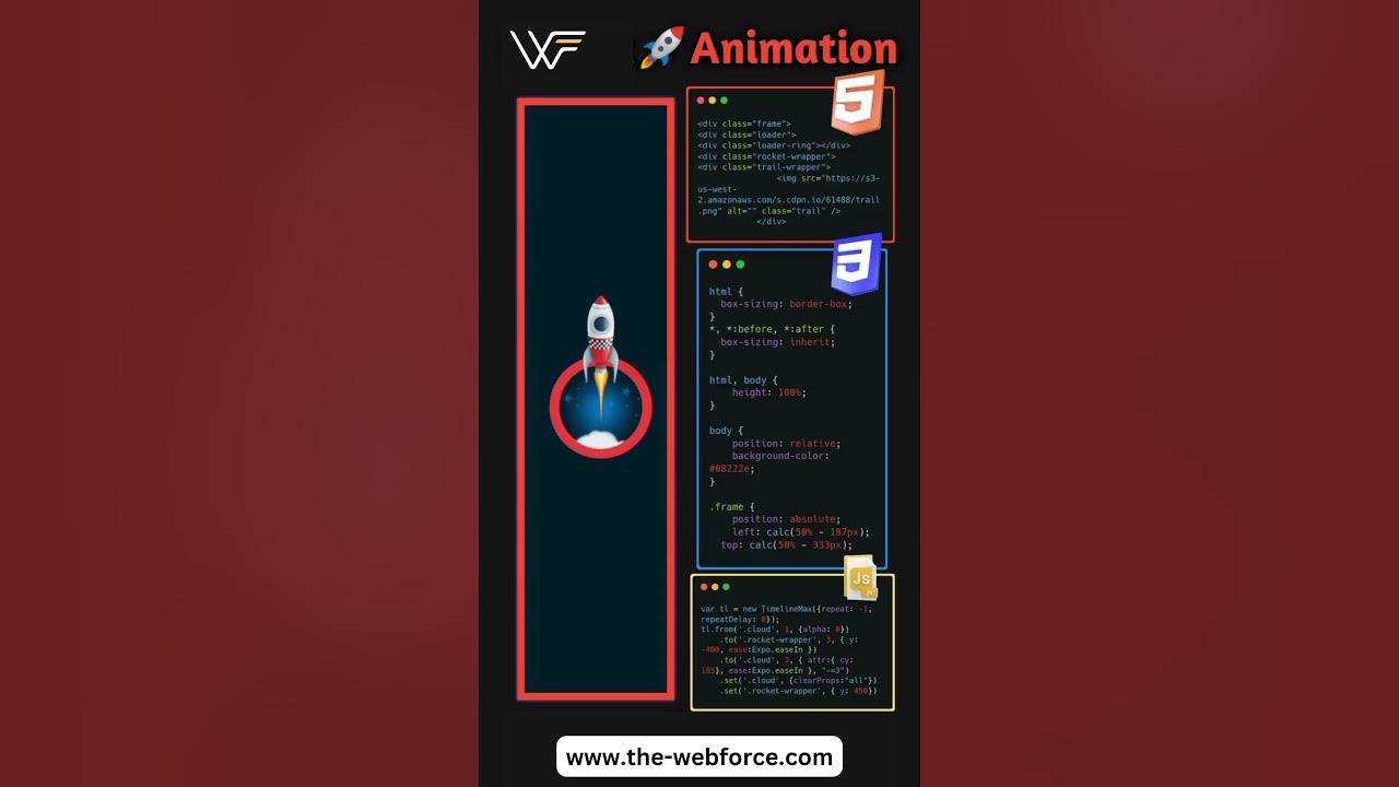 Rocket Animation Thewebforce Freelancing Frontenddevelopment Htmlcss Javascript Shorts