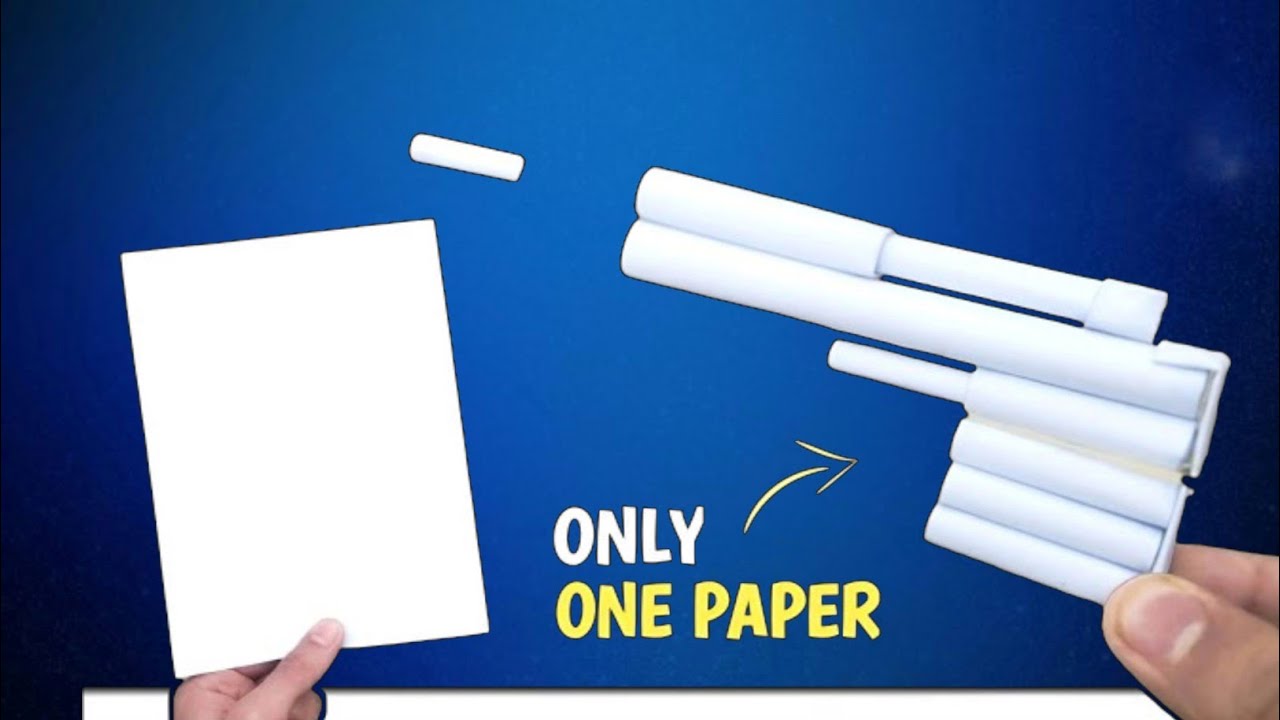 DIY Origami Gun Easy in One Paper || Easy make paper Weapon || How to ...