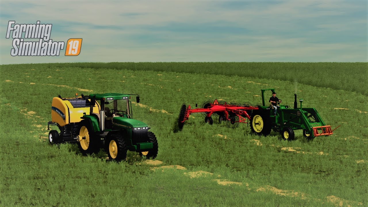 HELPING JAKE RAKE & BALE HAY CAN WE BEAT THE RAIN! (ROLEPLAY) FARMING ...