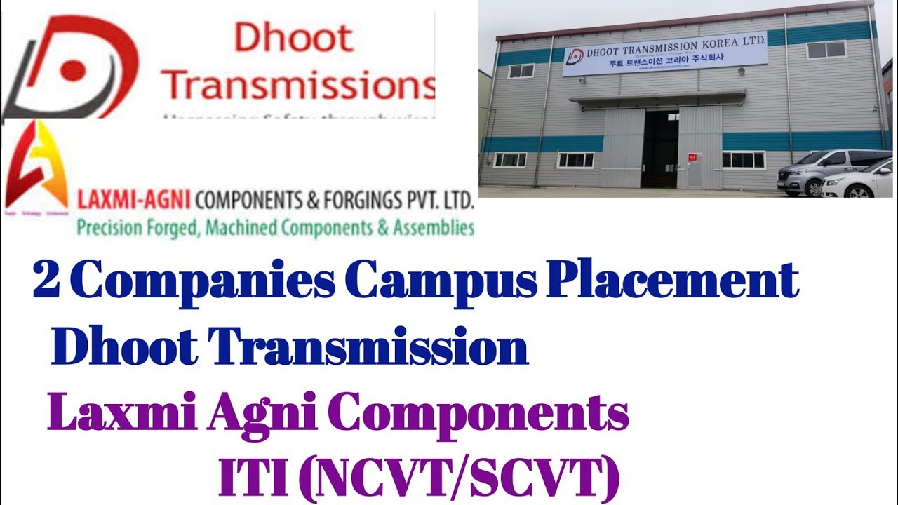 2 Companies Campus Placement 2022 | Dhoot Transmission Pvt LTD | ITI ...