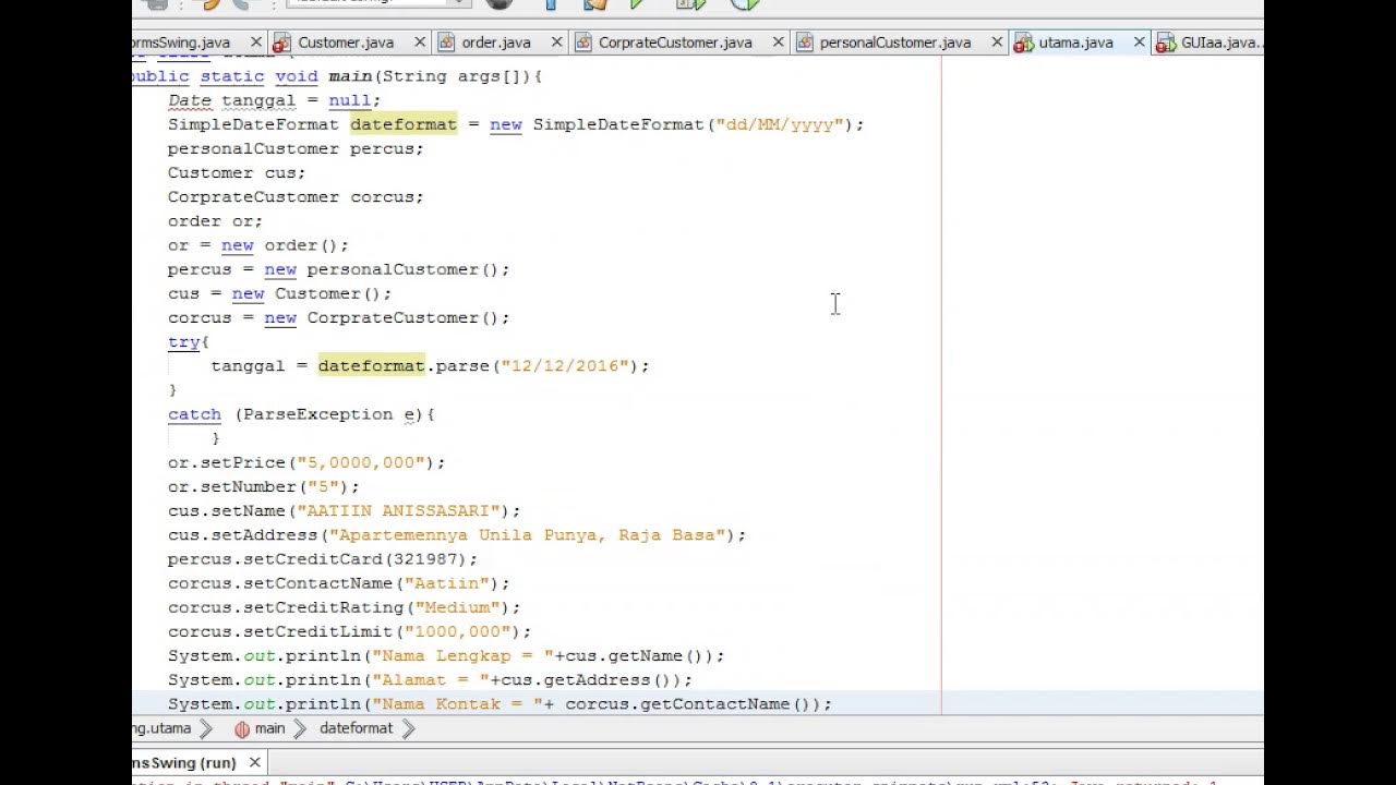 Implementasi class diagram dilengkapi dengan GUI dengan AWT/SWING - YouTube