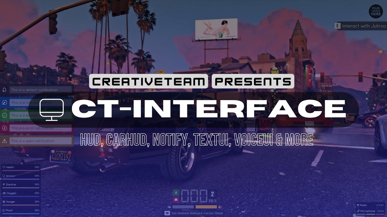 cT-Interface · Status, Carhud, Notify, TextUI, VoiceUI & More! - YouTube