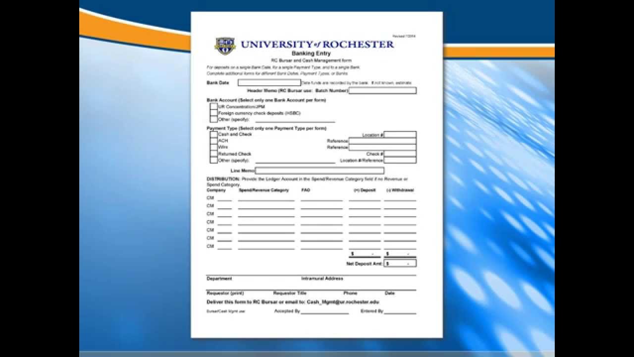 Banking Entry Form - YouTube