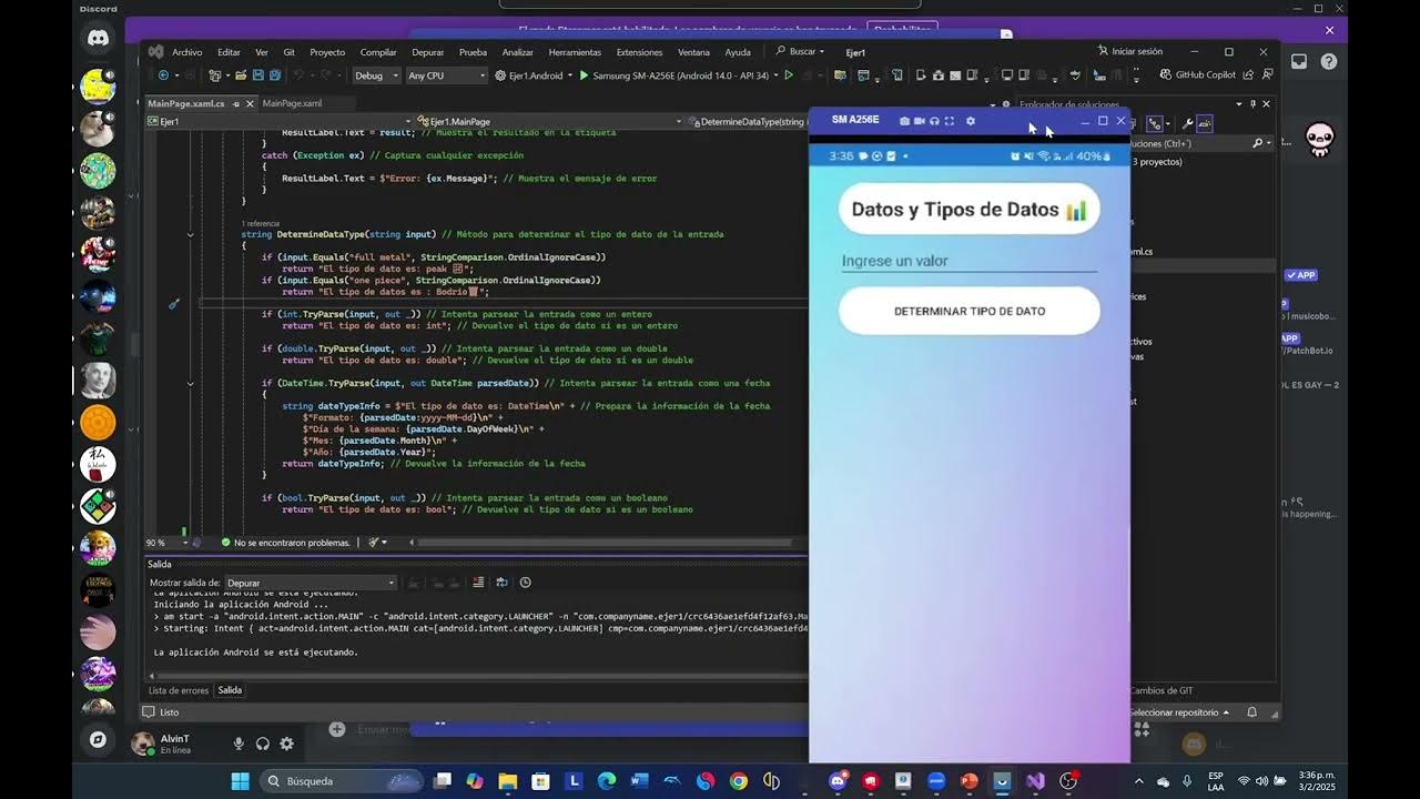 Como ver los tipos de datos usando xamarin - YouTube