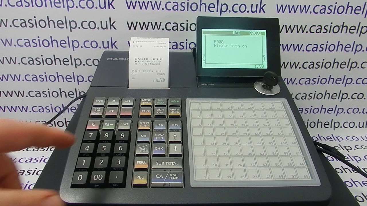 How To Activate Cashier Interupt Function On The Casio SE-C450 SEC450 ...