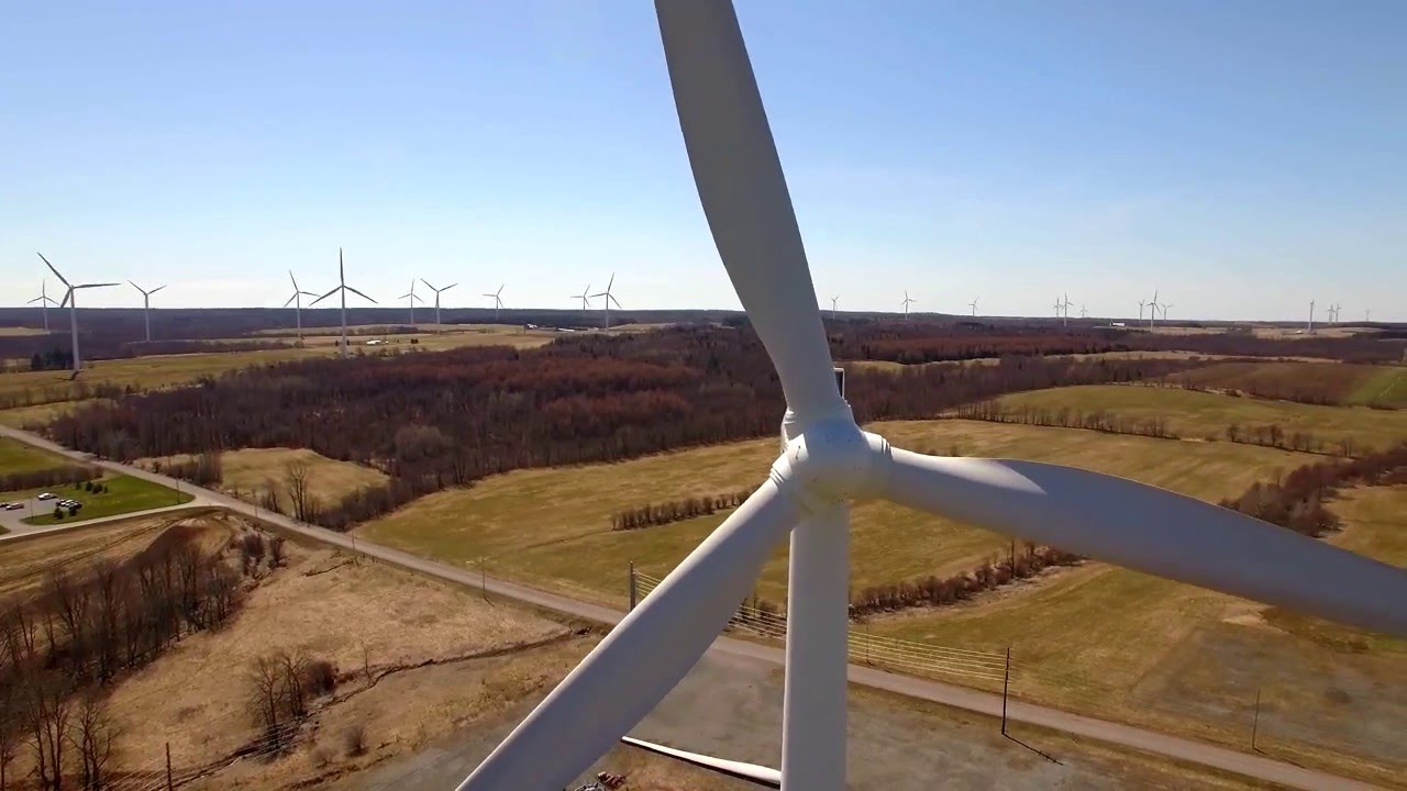 Maple Ridge Wind Farm - Aerial 4K - YouTube