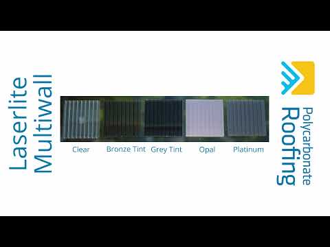 Polycarbonate Roofing Laserlite Multiwall Colour Options - YouTube