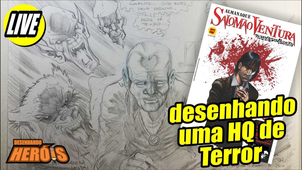 Live surpresa: desenhando HQ com material te adicional - YouTube