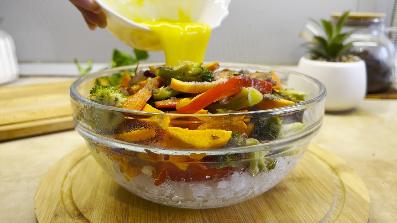 I cook this rice and vegetables every weekend! Vegetarian recipe - YouTube