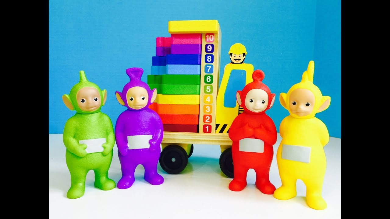 LEARNING Numbers and Counting with TELETUBBIES TOYS and Wooden Rainbow ...