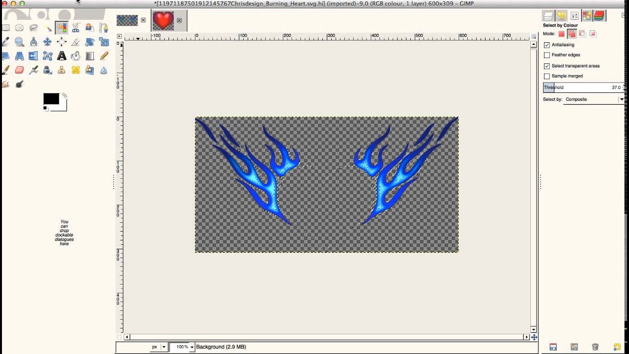 Gimp - select by colour (video6) - YouTube