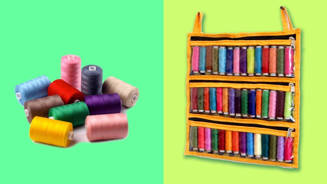 BEST WAYS to MAKE WALL MOUNTED THREAD STORAGE! - YouTube