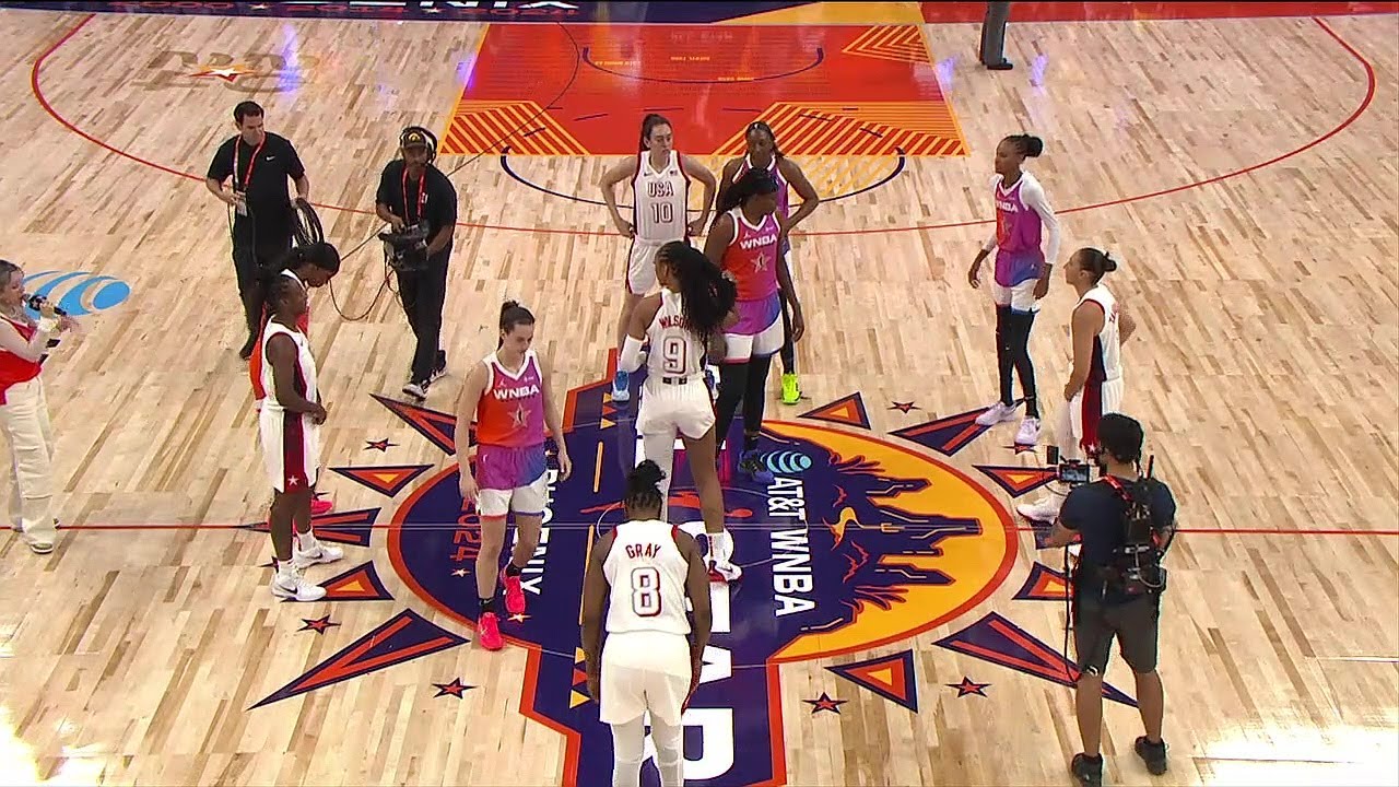 4th Quarter: WNBA All-Star Game (High Angle) Caitlin Clark, Angel Reese ...
