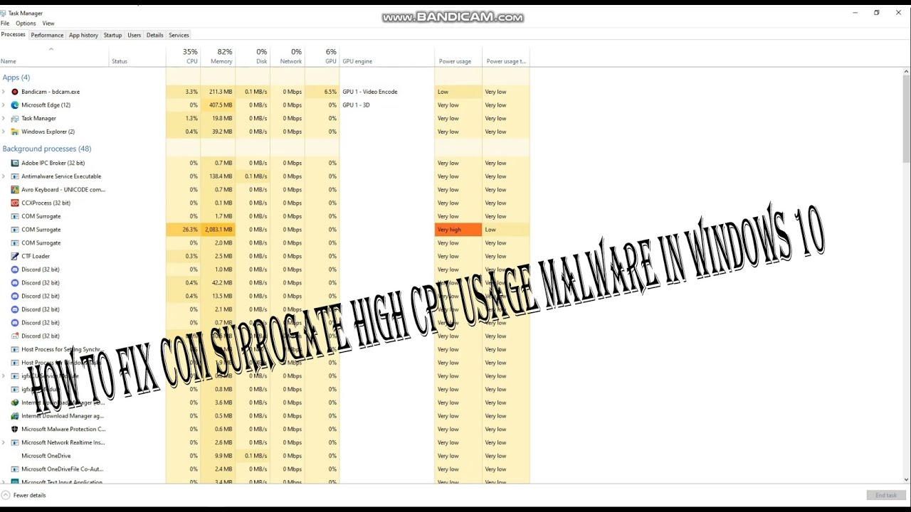 How To Fix Com Surrogate High Cpu Usage Malware In Windows 10 Youtube
