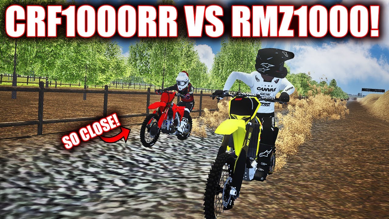 CRF1000RR VS RMZ1000 STRAIGHT RHYTHM RACING! (CLOSEST BATTLES YET ...