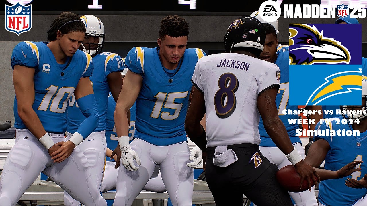 Madden 25 Los Angeles Chargers vs Baltimore Ravens Week 12 Sim 2024 ...