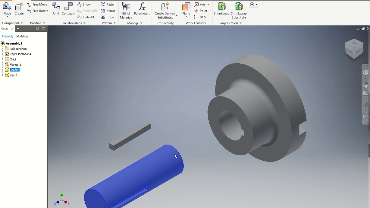 Autocad Inventor 2019 - Oldham Coupling - sub assembly and assembly ...