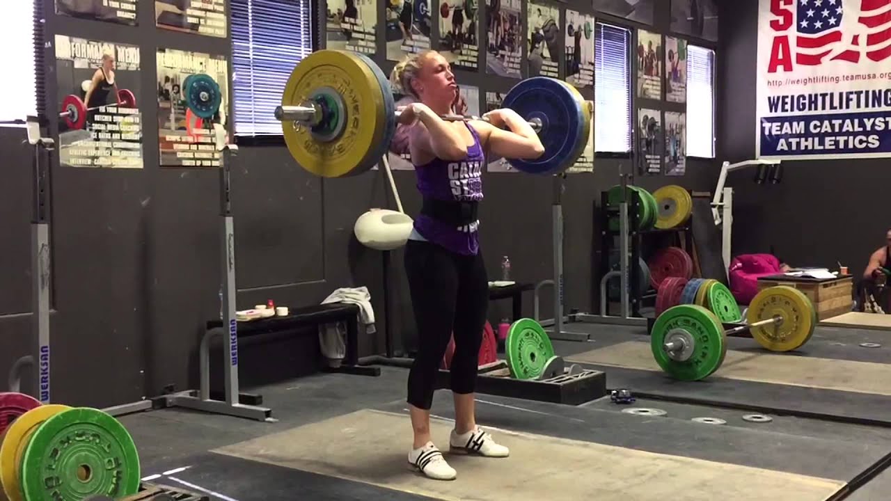 Chelsea Clean + Front Squat + Jerk 97 kg (214 lbs) at 67 kg Bodyweight ...