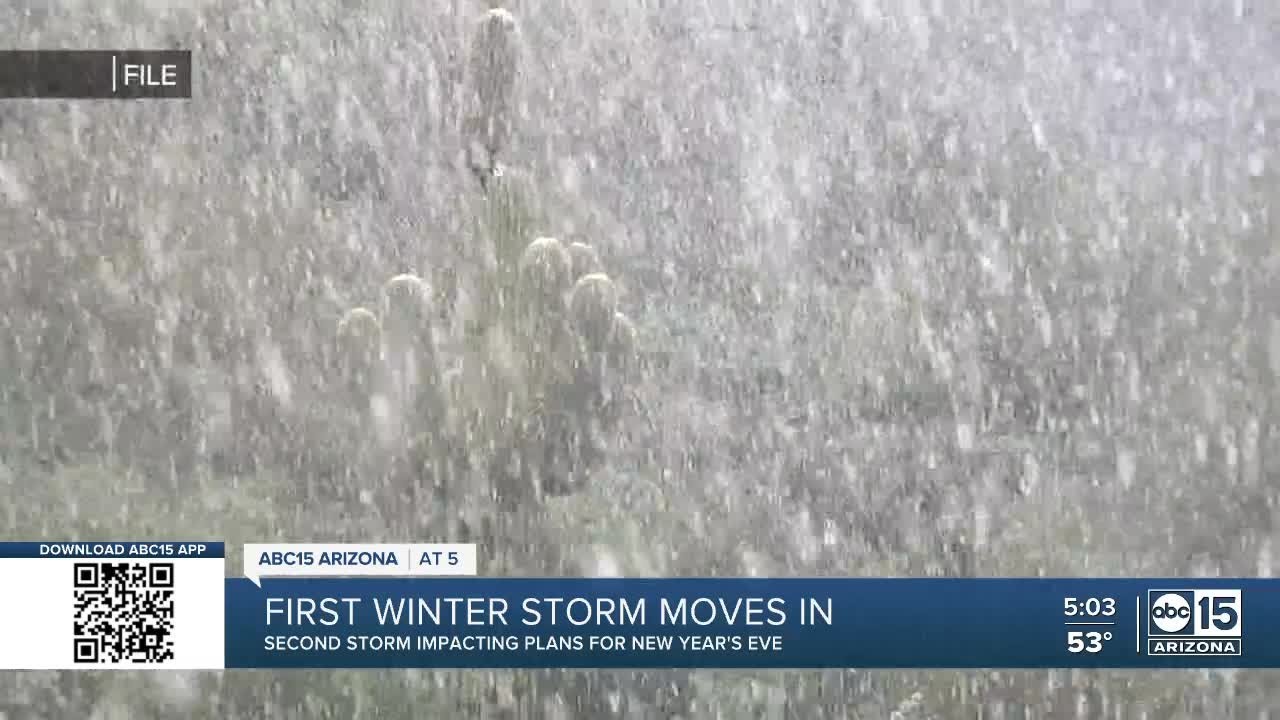 First winter storm moves in - YouTube