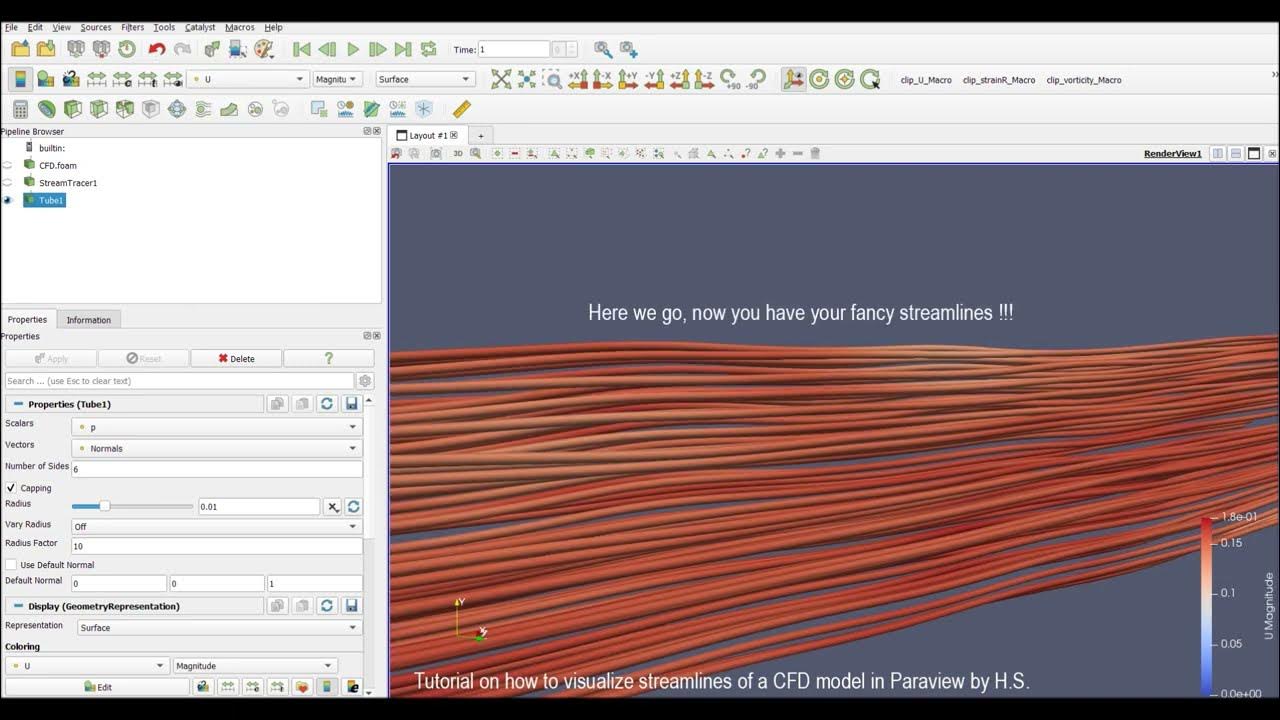How to visualize streamlines of a OpenFOAM model with Paraview. - YouTube