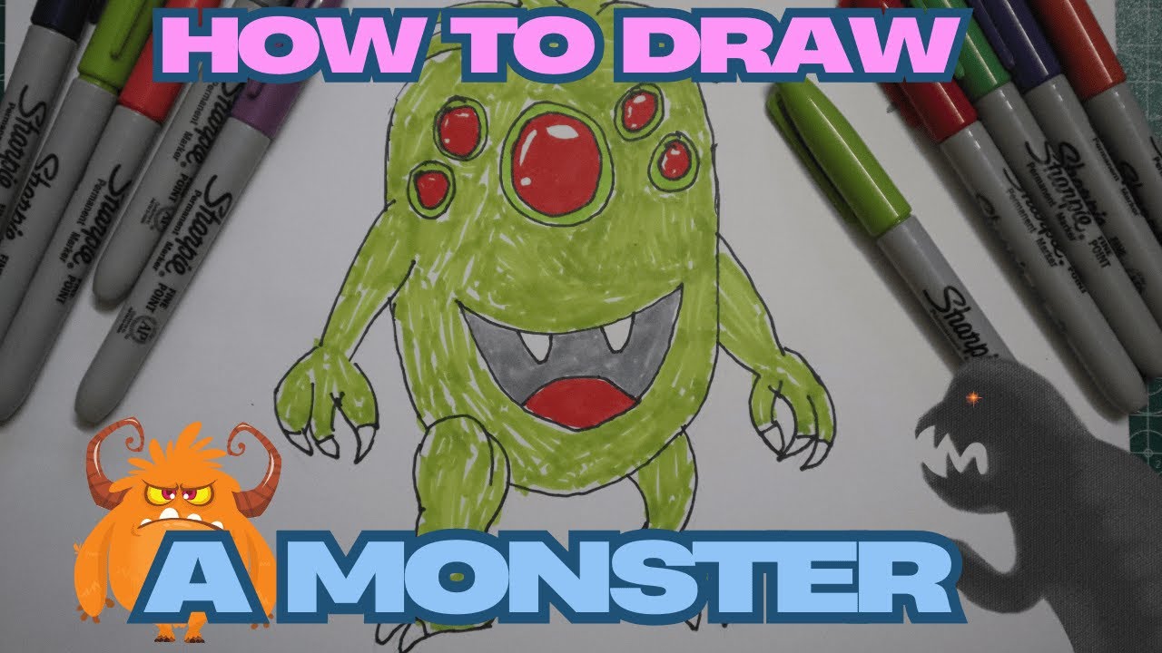 How to Draw a Cute Halloween Monster: Easy Drawing Guide - YouTube