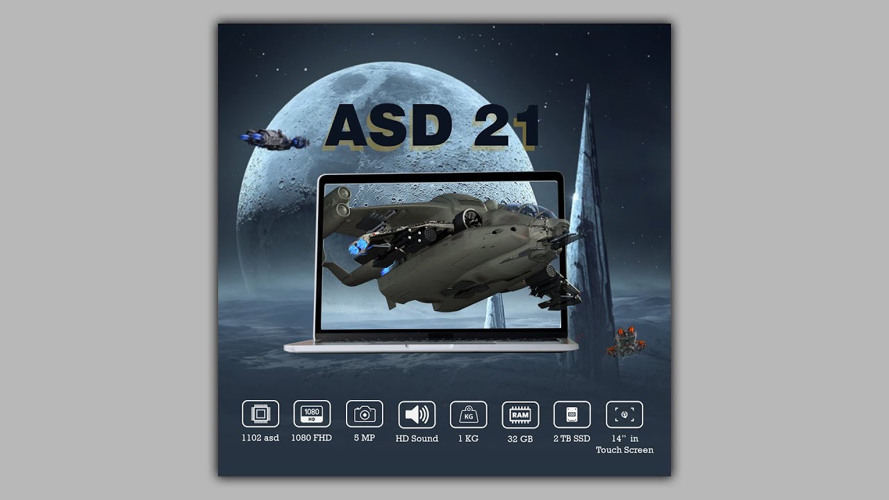 Laptop advertisement design | social media post design | Simple ...