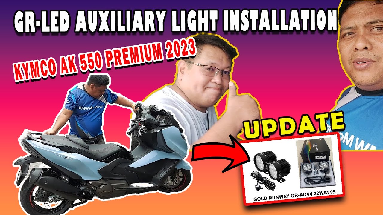 KYMCO AK 550 PREMIUM 2023 | GR-LED AUXILIARY LIGHT INSTALLATION | # ...
