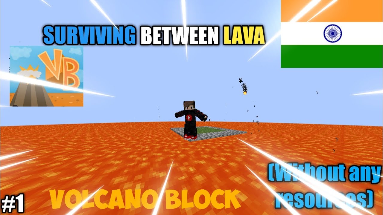 Surviving between Lava without any resources Volcano block #1 Pojav ...