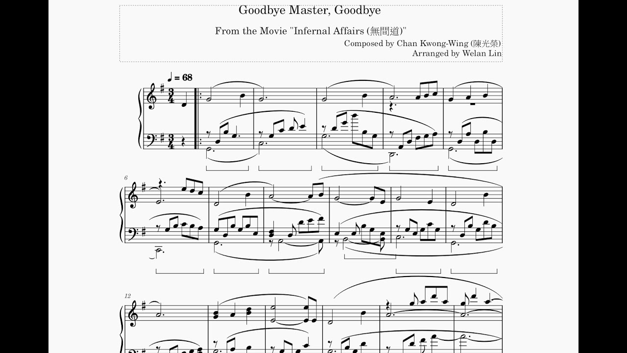 Goodbye Master, Goodbye - Piano Cover - YouTube