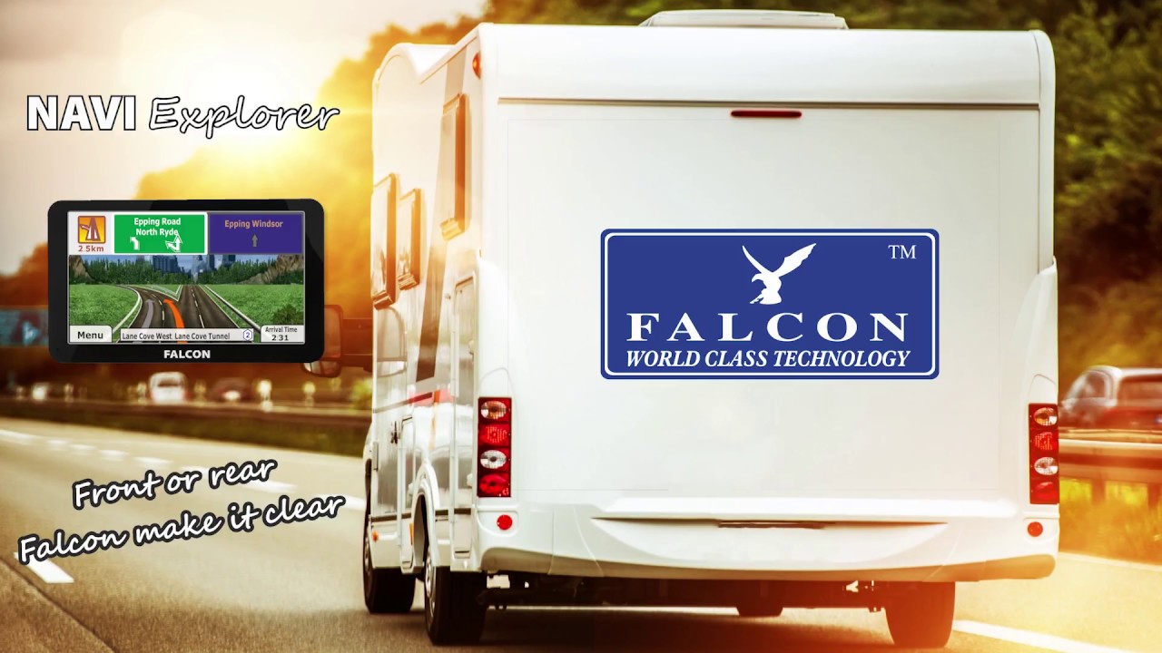 Falcon Navi Explorer Motorhome and Caravan Sat Nav - YouTube