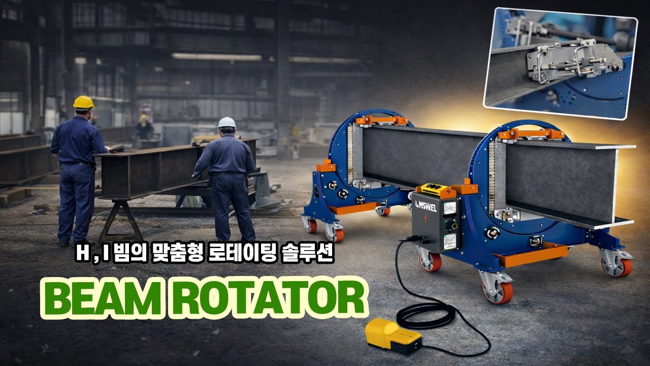 H I 형강의 맞춤형 로테이팅 / 포지셔닝 솔루션 beam rotator 빔로테이터 #내쇼날시스템 #nswel #빔로테이터 ...